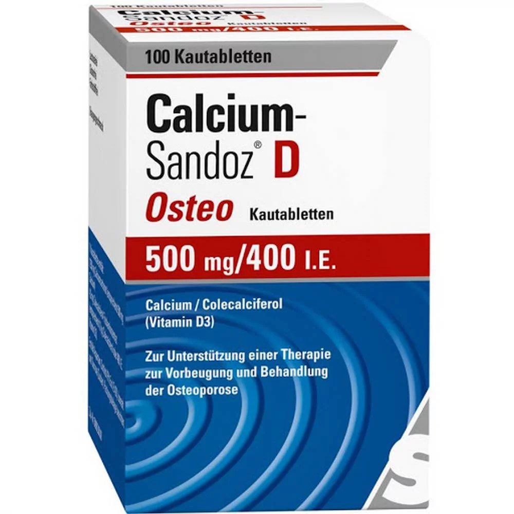 CALCIUM SANDOZ D Osteo 500 mg/400 IU chewable tablets, 100 pcs ...